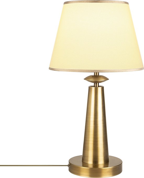Klassieke Tafellamp - Gouden & Ecru Kleur - Laurens - Stijlvol ...