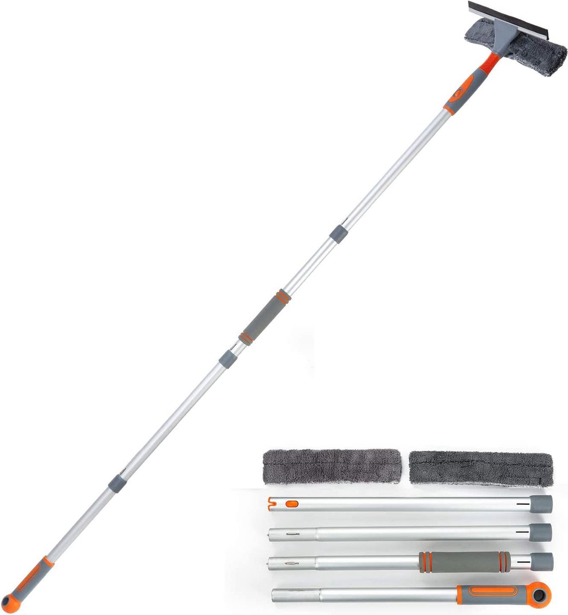Professionele ruitenwisser, 2-in-1 douchewisser met verlengstang ...
