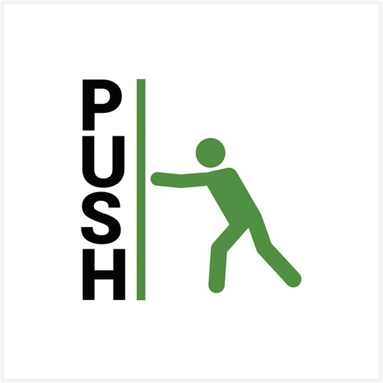 Stickers/ deurstickers | "Push" + "Pull" | 10 x 10 cm | Duwen/ trekken ...