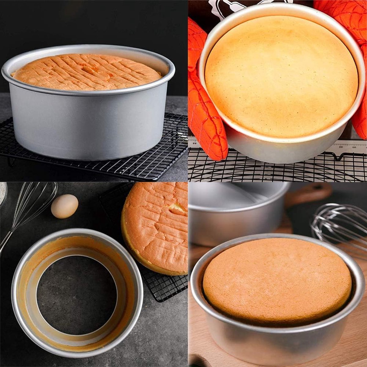 Ronde taartvorm, 2 stuks, 20 cm, ronde bakvorm met bodem, afneembaar ...