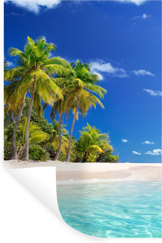 Muurstickers - Sticker Folie - Strand - Zee - Palmboom - Zon - Zomer ...