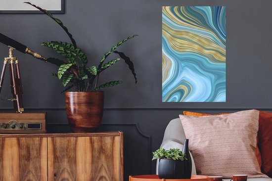 Muurstickers - Sticker Folie - Marmer - Golven - Goud - Patronen ...