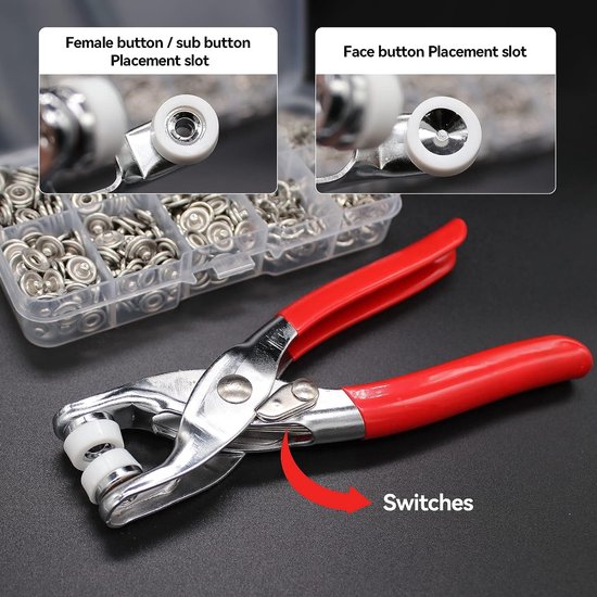 200 Sets Drukknopen, Drukknopenset Met Tang 9,5 mm Niet-Naaibare ...