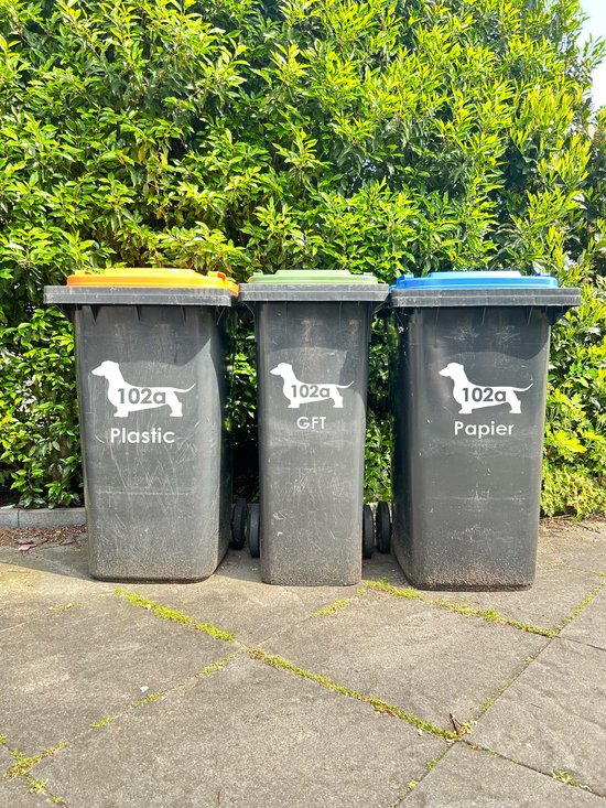 Kliko stickers - Container stickers - 3 in één pakket - Hondenrassen ...
