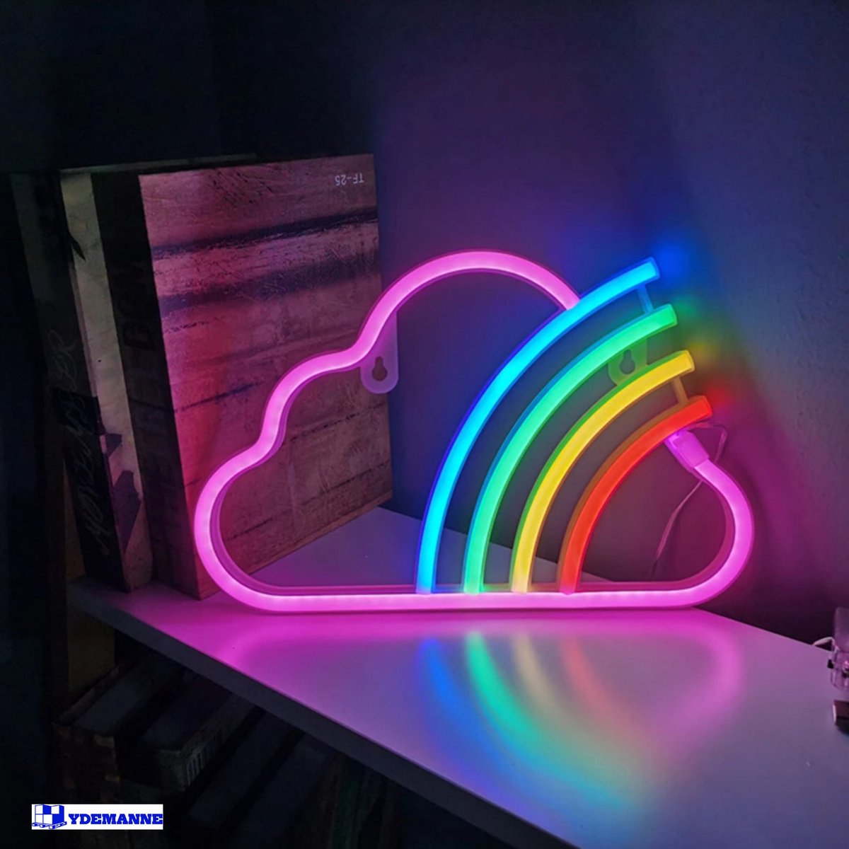 Neon Lamp - Wolk Roze Regenboog - Neon Verlichting - Neon Led Lamp ...