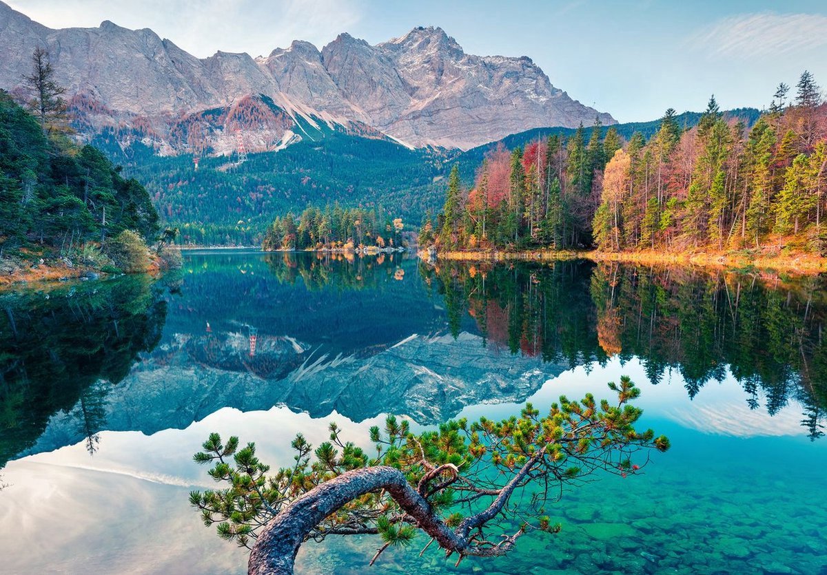 Fotobehang - Vlies Behang - Eibsee in Beieren - Meer in Duisland - 416 ...
