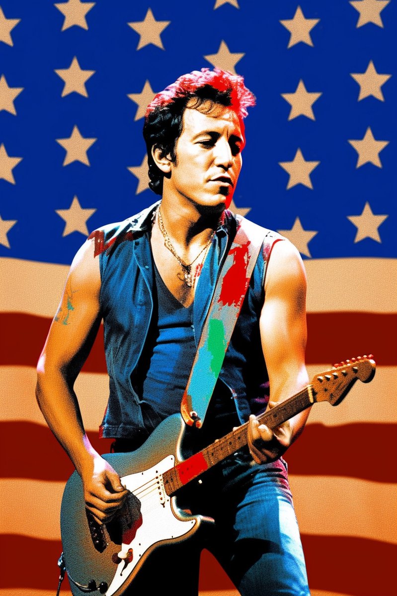 Bruce Springsteen Poster - Vintage - Amerikaanse Vlag - The Boss ...