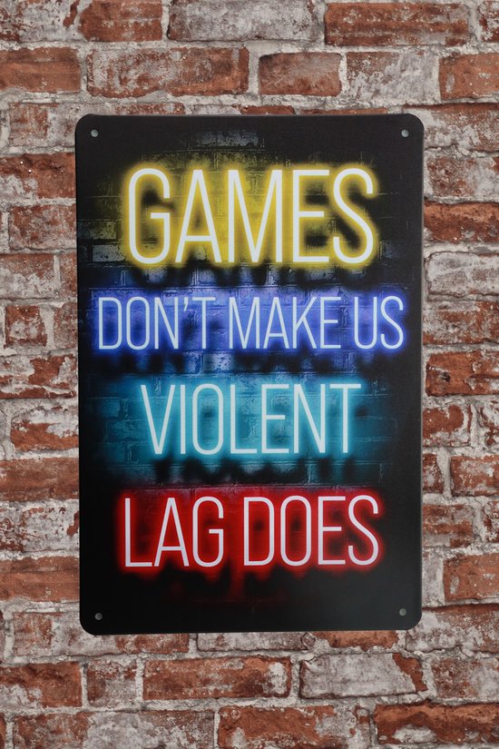 Wandbord – Games Lag - Metalen wandbord - Wandborden – Gaming - Metalen ...