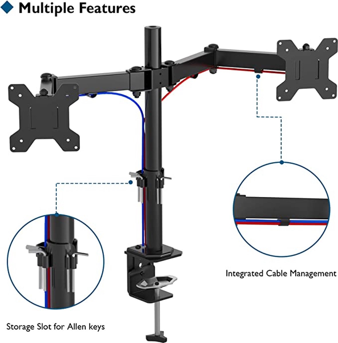 monitor arm 2 schermen / Monitor holder 2 monitors | bol.com