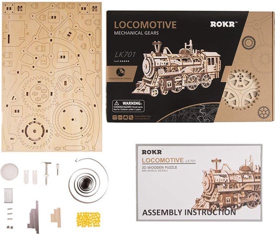 Locomotief - Houtpuzzel - 3D Puzzel - Modelbouw - Trein - Hout - DIY | bol