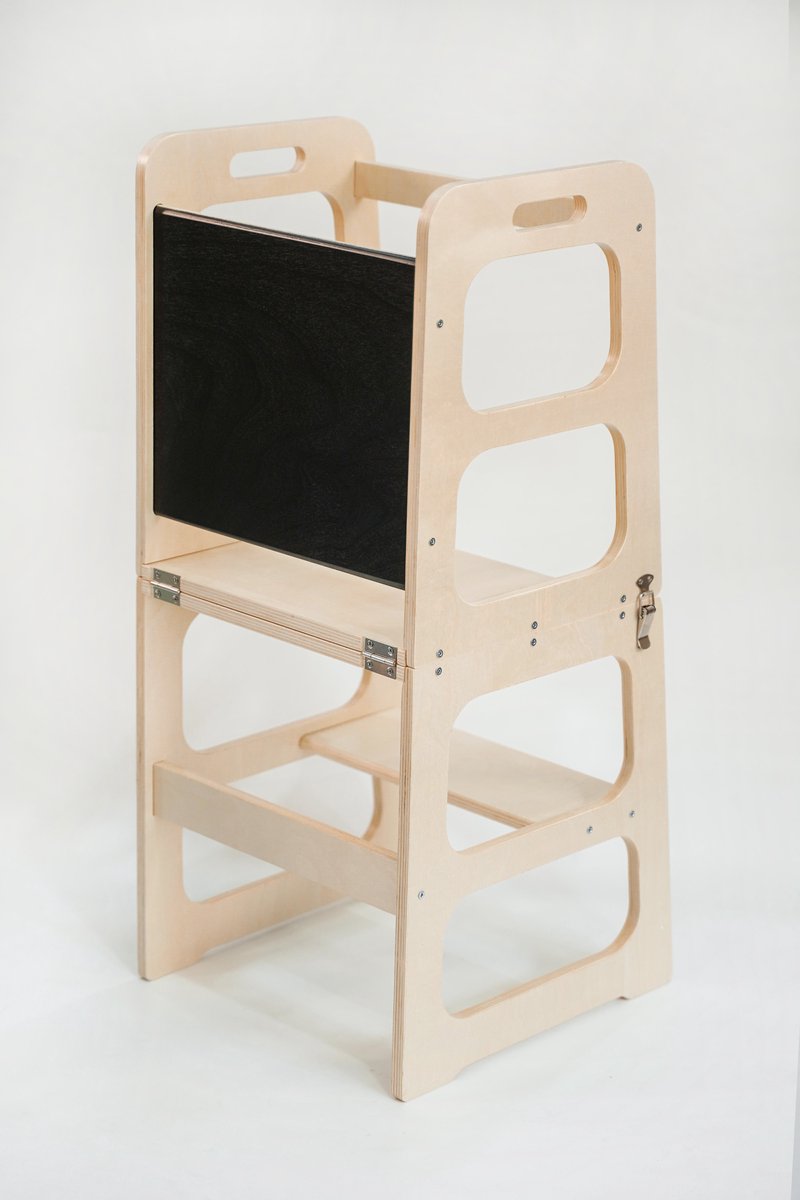 Underestimate - Leertoren met krijtbord - Inklapbaar tot tafel en stoel ...