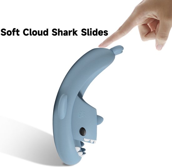 Geweo Shark Slippers - Haai Slides - Haaien Badslippers - EVA -Blauw ...