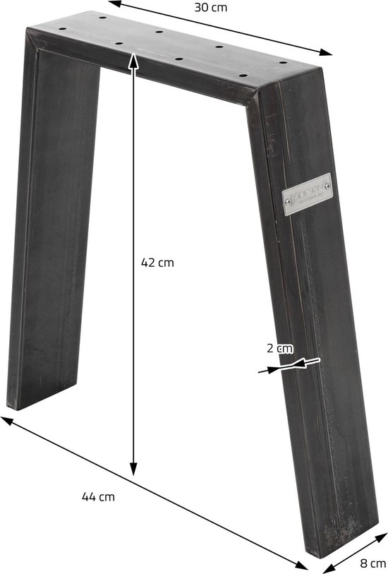 Set van 2 tafelpoten Bankrunners Loft 44x42 cm Industrieel profiel ...