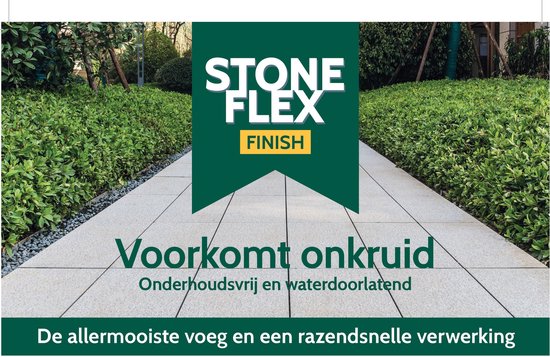 Stoneflex Finish 12,5 kg- voegmortel kleur donkergrijs - waterdoorlatende voeg - voeg... | bol