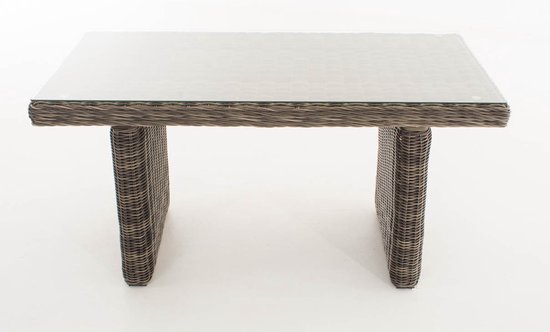 Tuintafel deluxe - Glastafel rotan wicker - Tuinmeubelen - Eettafel ...