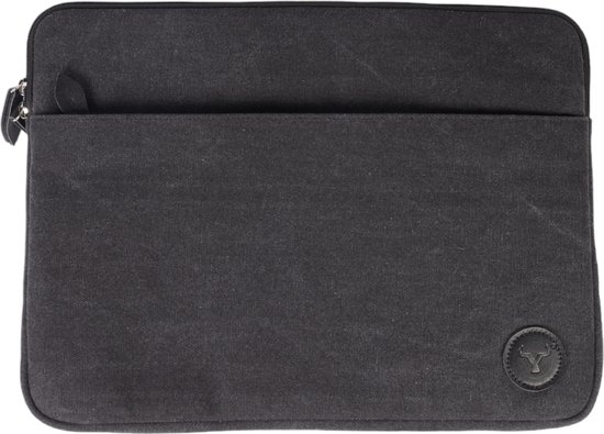 Yakfield - Laptophoes - Laptop Sleeve - Vintage Black - Canvas - Zwart ...