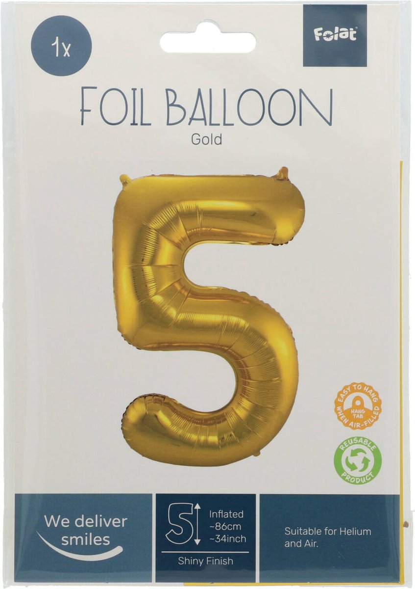 Folieballon Cijfer 25 Goud - 86 cm | bol.com