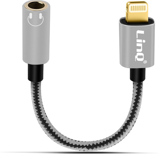 LinQ Lightning -3,5 Jack audio-adapter Geluidskwaliteit 15 cm A3523 ...
