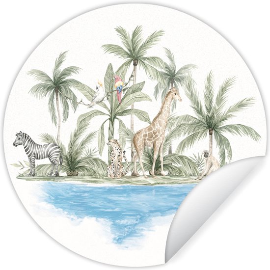 Behangcirkel - Muurstickers kinderkamer - Vintage - Jungle - Dieren - Kinderen -... | bol