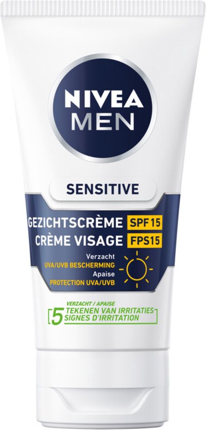 3x Nivea Men Moisturizer Sensitive SPF 15 75 ml | bol