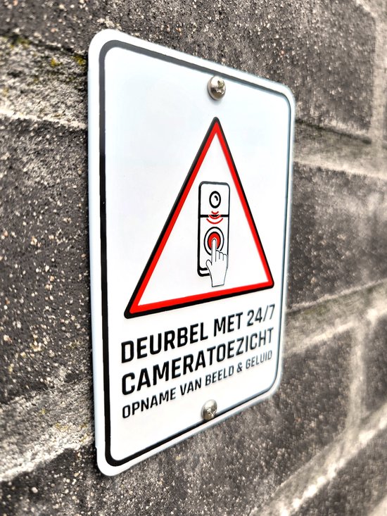 Camera toezicht - metalen bord - Verplicht bij videodeurbel - Ring ...
