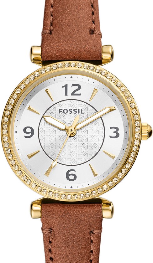Fossil CARLIE ES5297 Dames Horloge 28 mm - Bruin | bol.com