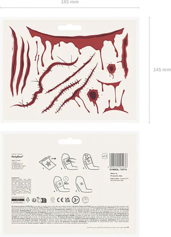 Partydeco - Tattoos littekens (13 stuks) | bol