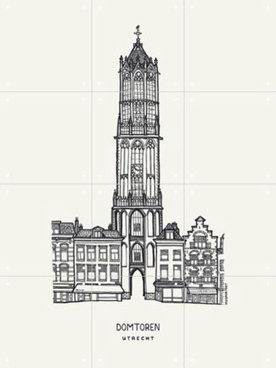 IXXI Domtoren - Wanddecoratie - Line art - 60 x 80 cm | bol