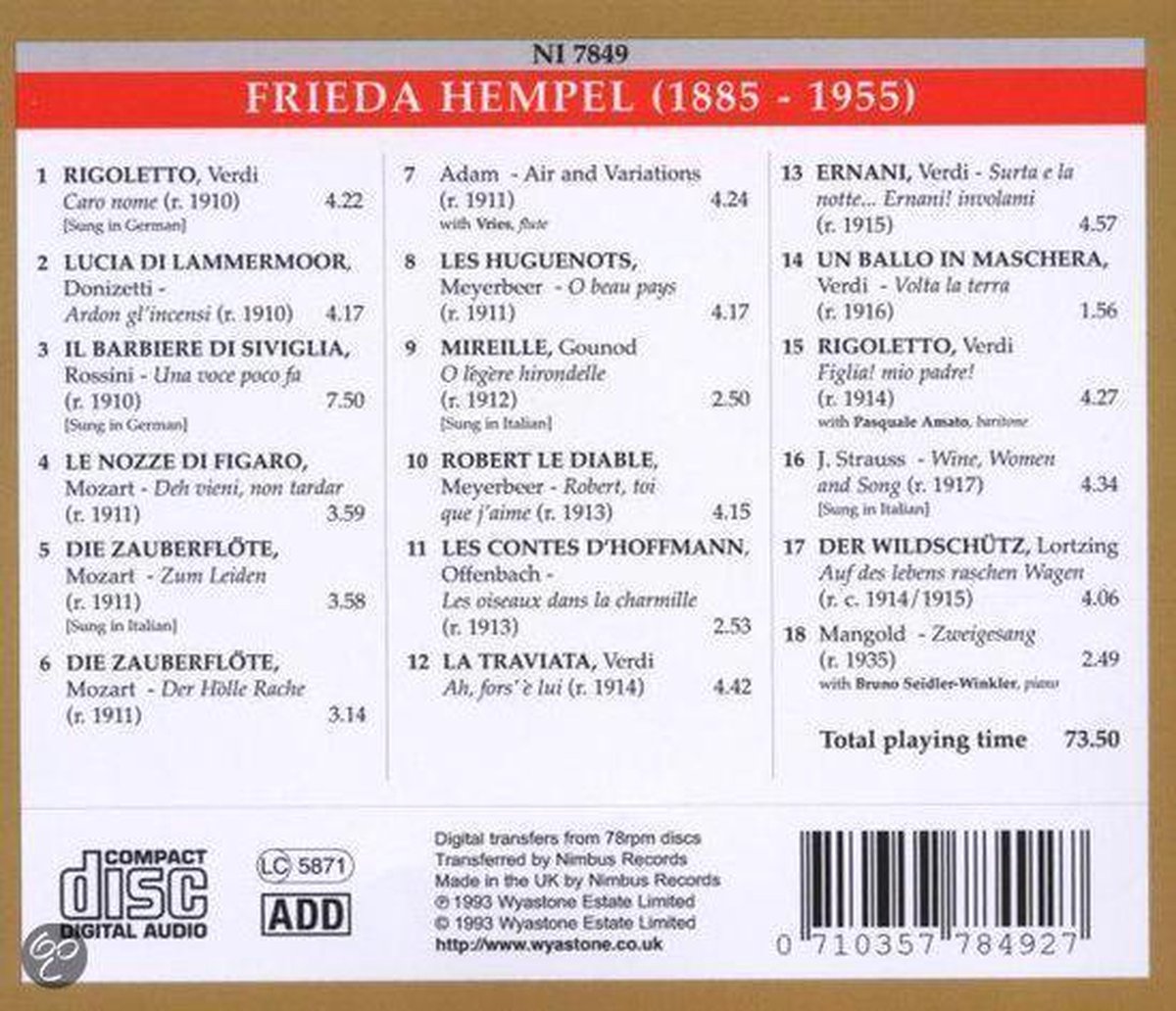 Hempel - Frieda Hempel (CD), Hempel | Muziek | bol.com