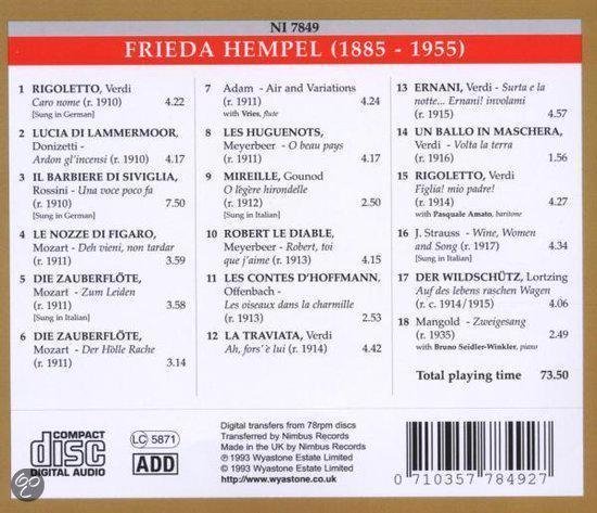 Hempel - Frieda Hempel (CD), Hempel | Muziek | bol.com