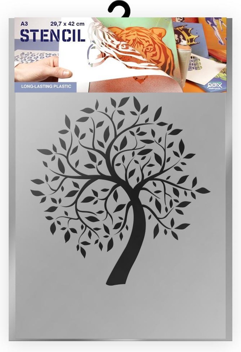 Boom sjabloon - Kunststof A3 stencil - Kindvriendelijk sjabloon ...