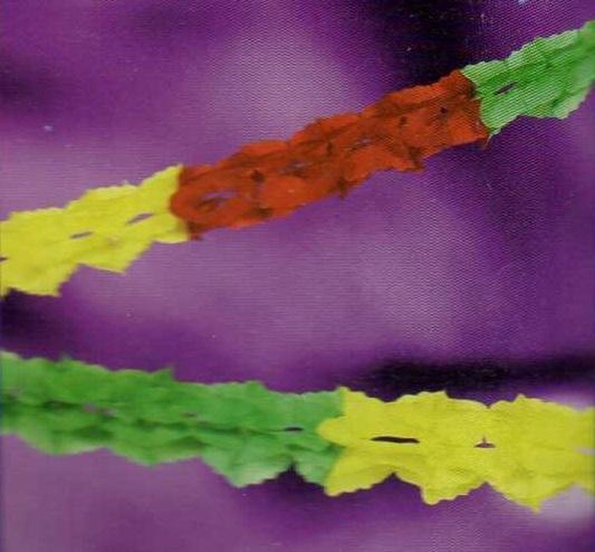 papieren slinger jumbo vierkant - groen geel rood - 10m | bol.com