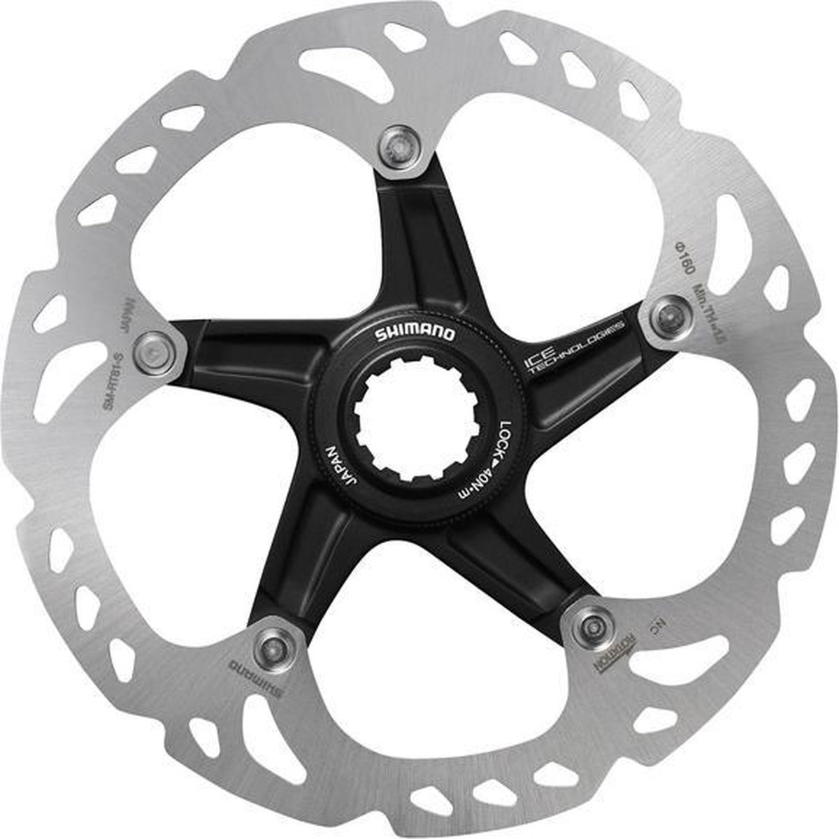 Shimano SM-RT81 Ice-Tech Remschijf Center Lock, silver Diameter 160mm ...
