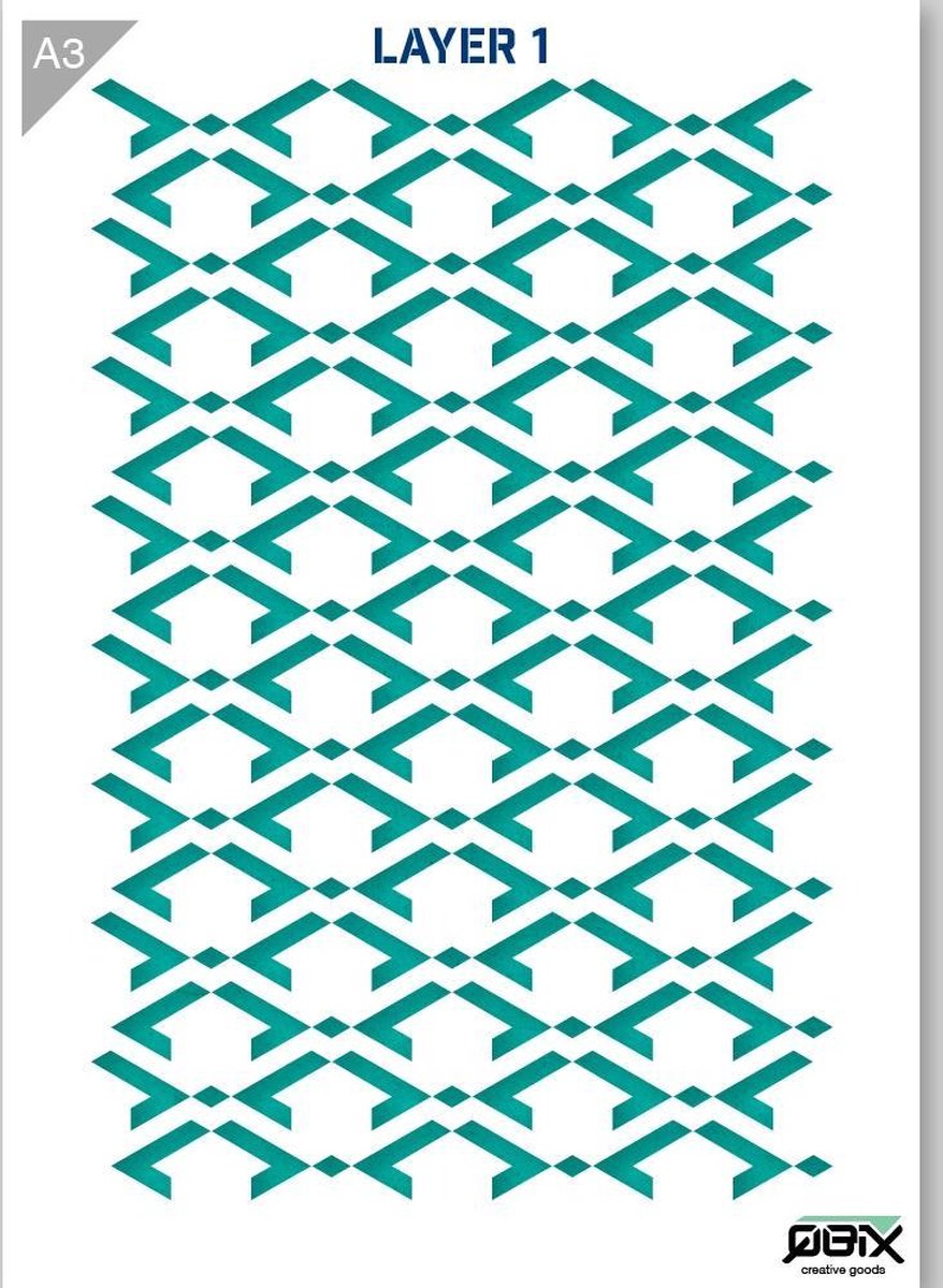 Escher patroon sjabloon - 3 lagen (3D effect) kunststof A3 stencil ...