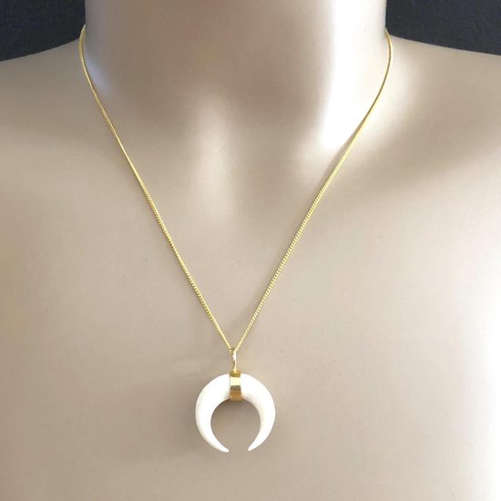 Goldplated ketting Crescent bone moon | bol
