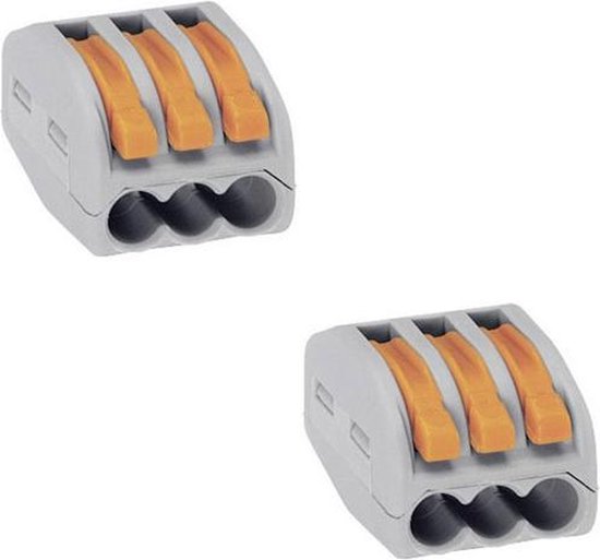 Lasklem Set 2 Stuks - 3 Polig met Klemmetjes - Grijs/Oranje - BSE | bol