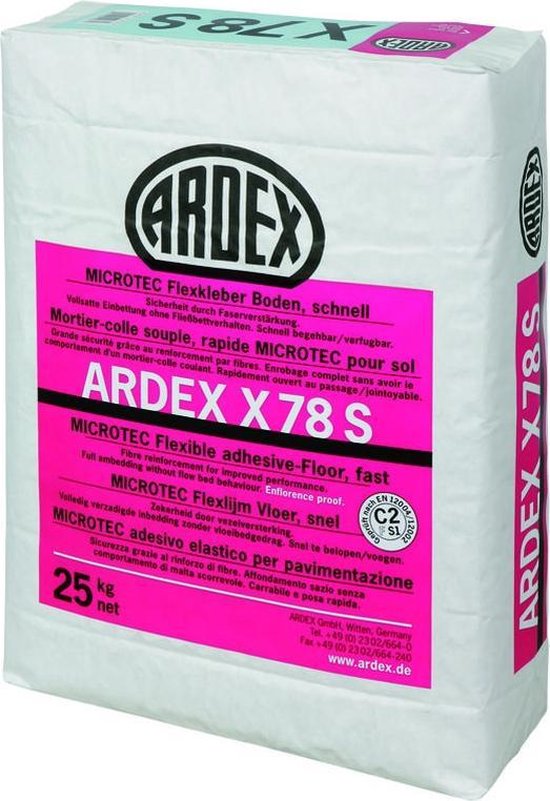 Ardex X 78 S vloertegellijm 25 kg binnen/buiten Microtec snel | bol.com