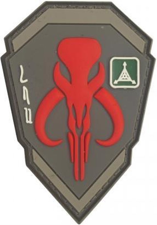 Headhunter Boba Fat Mandalorian Bantha Skull Dark Earth Rood PVC patch ...