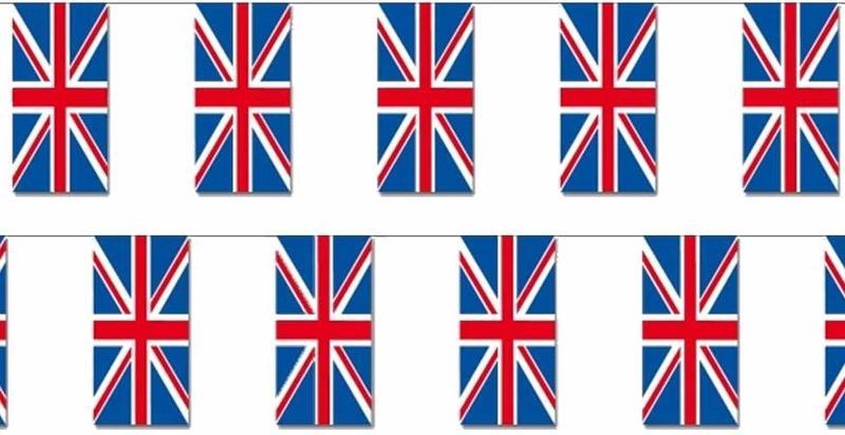 2x Papieren slinger Engeland 4 meter - Engelse vlag - Supporter ...