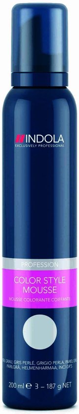 Indola Color Style Mousse Pearl Grey - Haarmousse - 200 ml | bol