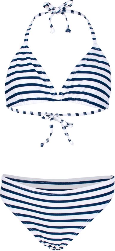 JUJA - Bikini voor meisjes - Stripy - Wit/Blauw - maat 158-164cm (13-14 ...