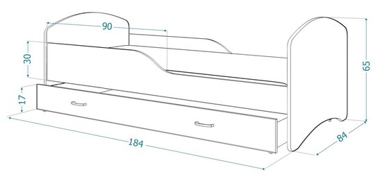 Kinderbed 80x180 cm - wit - met matras- met lade | bol.com