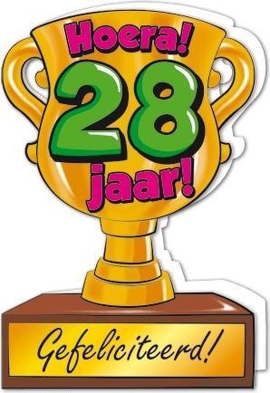 Wenskaart Trofee 28 jaar | bol.com
