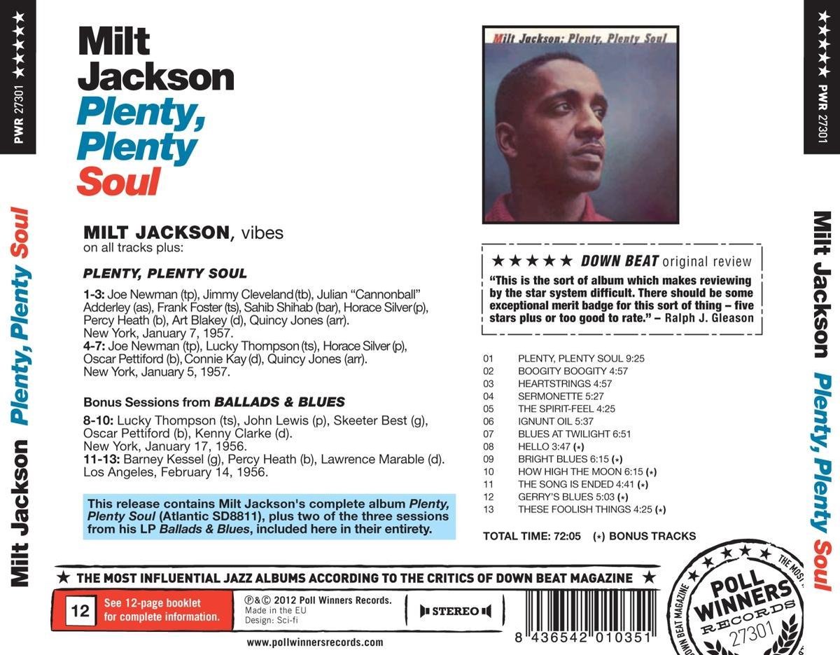 Plenty. Plenty Soul, Milt Jackson | CD (album) | Muziek | bol.com