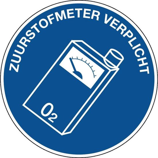 Zuurstofmeter verplicht sticker 100 mm | bol.com