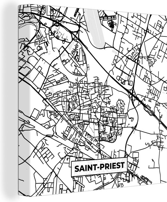 Impression sur Toile Plan de Ville - Saint-Priest - Plan d'étage ...