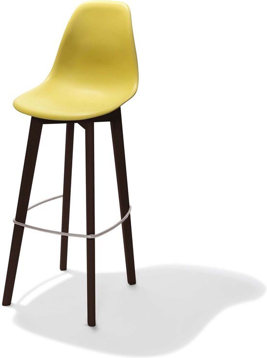 Essentials Keeve barkruk geel zonder armleuning - set van 4 ...