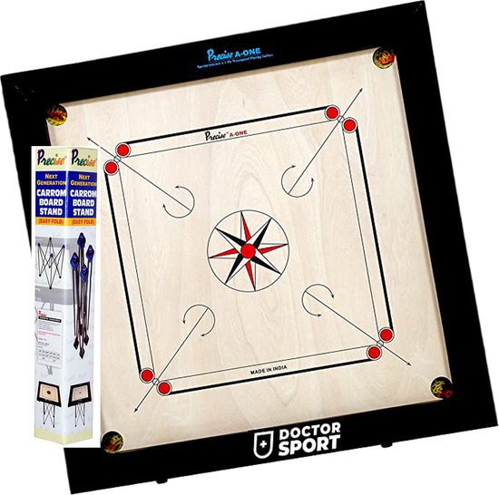 Ama-8 mm Speelveld - 12kgs. 74x74 cm - 82x82cm INDIA made Carrom spel ...