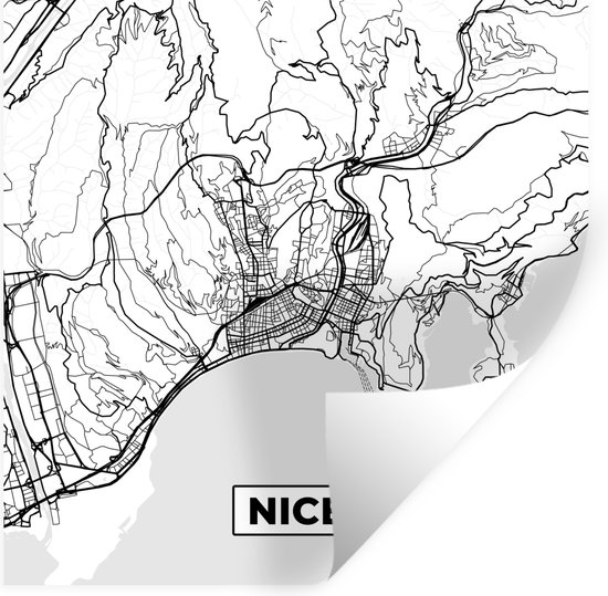 Muurstickers - Kaart - Frankrijk - Nice - Stadskaart - Plattegrond ...