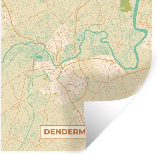 Muurstickers - Sticker Folie - Dendermonde - Plattegrond - Kaart ...